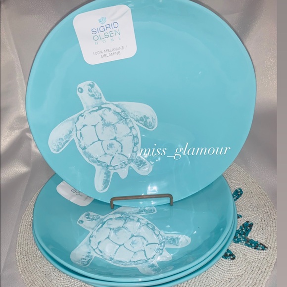 Sigrid Olsen | Dining | X6 Sigrid Olsen Asymmetrical Aqua Blue Coastal ...